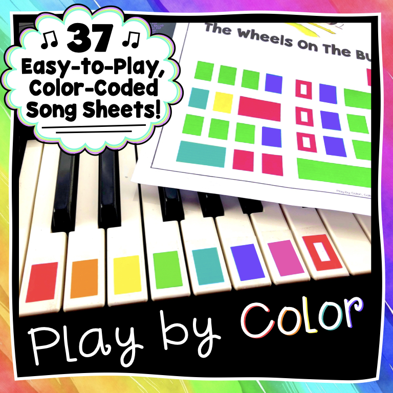 Play By Color Bundle 37 Color Coded Song Sheets Printable Booklet 